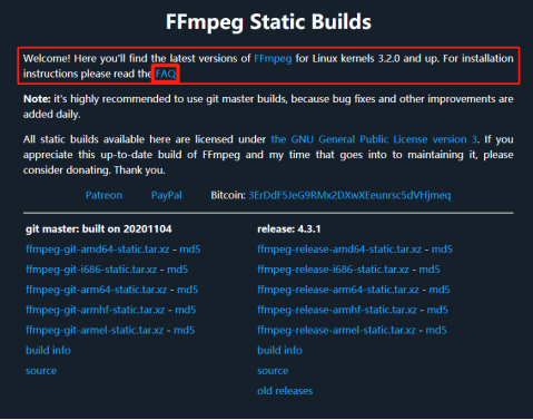 FFmpeg的安装下载（linux与windows）_btbn中国镜像-CSDN博客