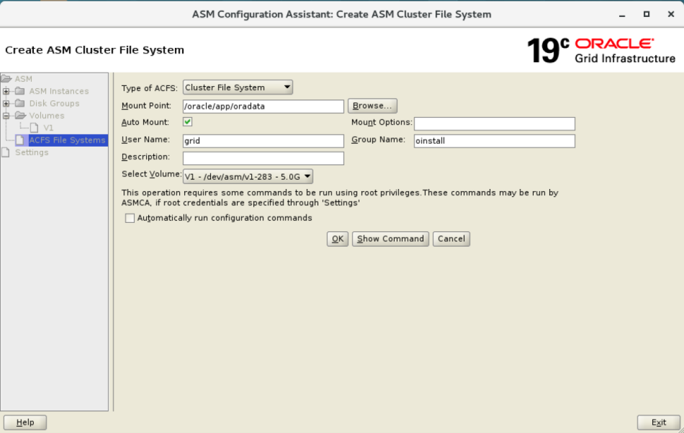 Oracle 19C ADVM与ACFS的使用_oracle 19c acfs代理实例-CSDN博客