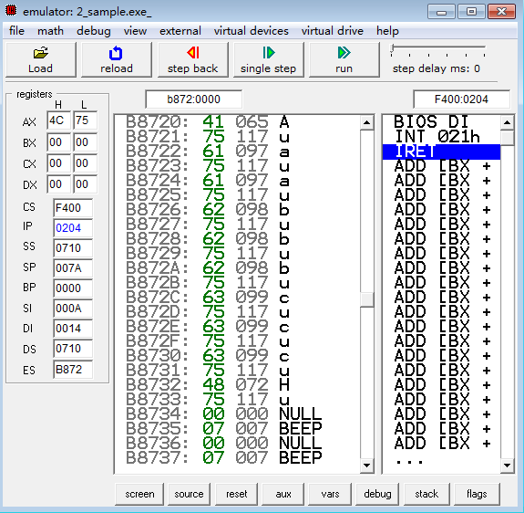 8086汇编语言显示带颜色的字符串程序学习 - 使用emu8086_emu8086中运行出的代码怎么变颜色-CSDN博客