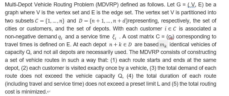 旅行商问题(TSP)、车辆路径问题(VRP,MDVRP,VRPTW)模型介绍_vrp模型-CSDN博客
