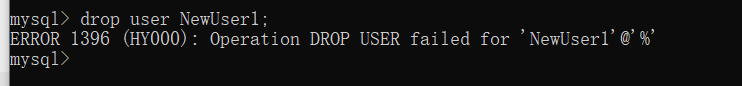 mysql – ERROR 1396(HY000)：DROP USER failed for’user’@’localhost’_error 1396 (hy000): operation ...