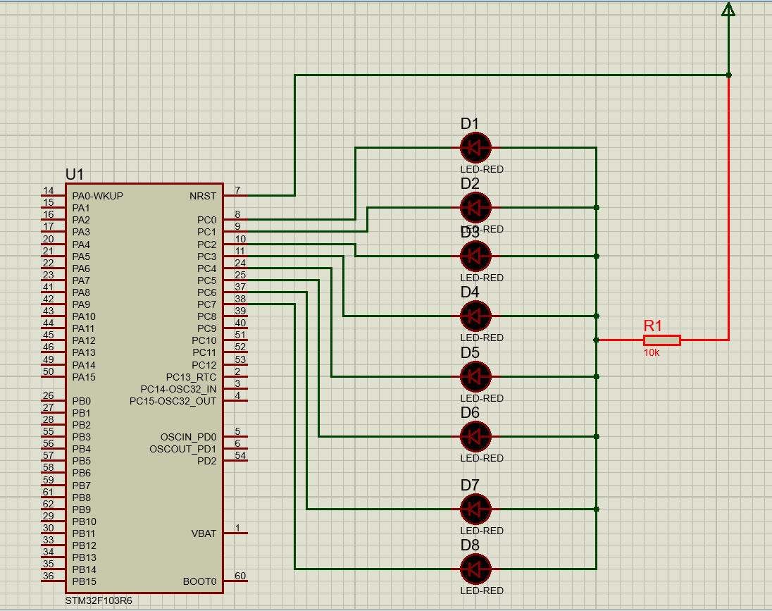 Proteus8.9仿真运行stm32流水灯程序——实例_用proteus8.9环境设计电路-CSDN博客