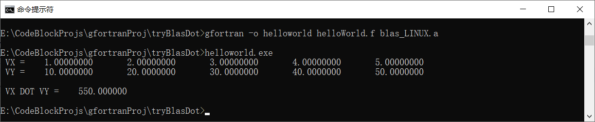简洁步骤搭建编写Fortran77程序示例环境 调用BLAS Fortran库函数_fortran77怎么编译-CSDN博客