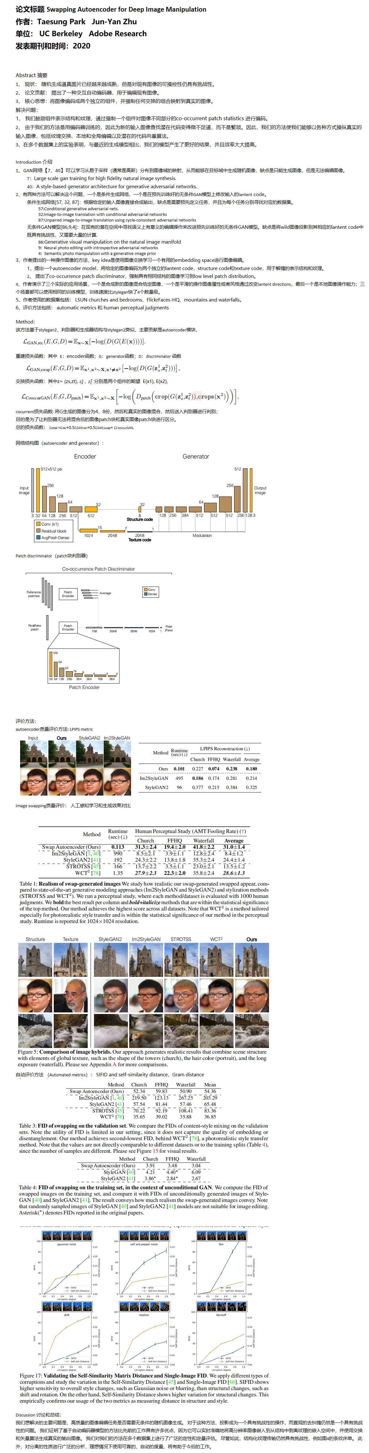 论文学习笔记 Swapping Autoencoder Csdn博客 