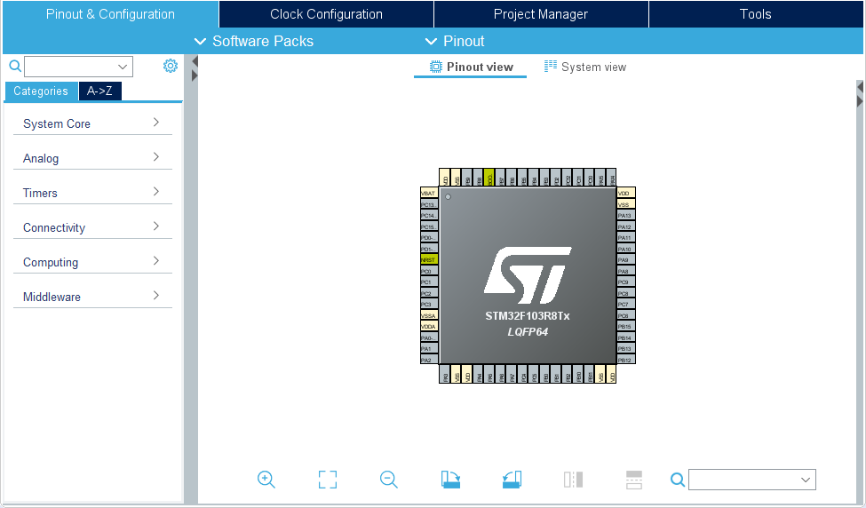 Use STM32 CubeIDE to build a project, serially connect a single-color 128*64 LCD small screen ...