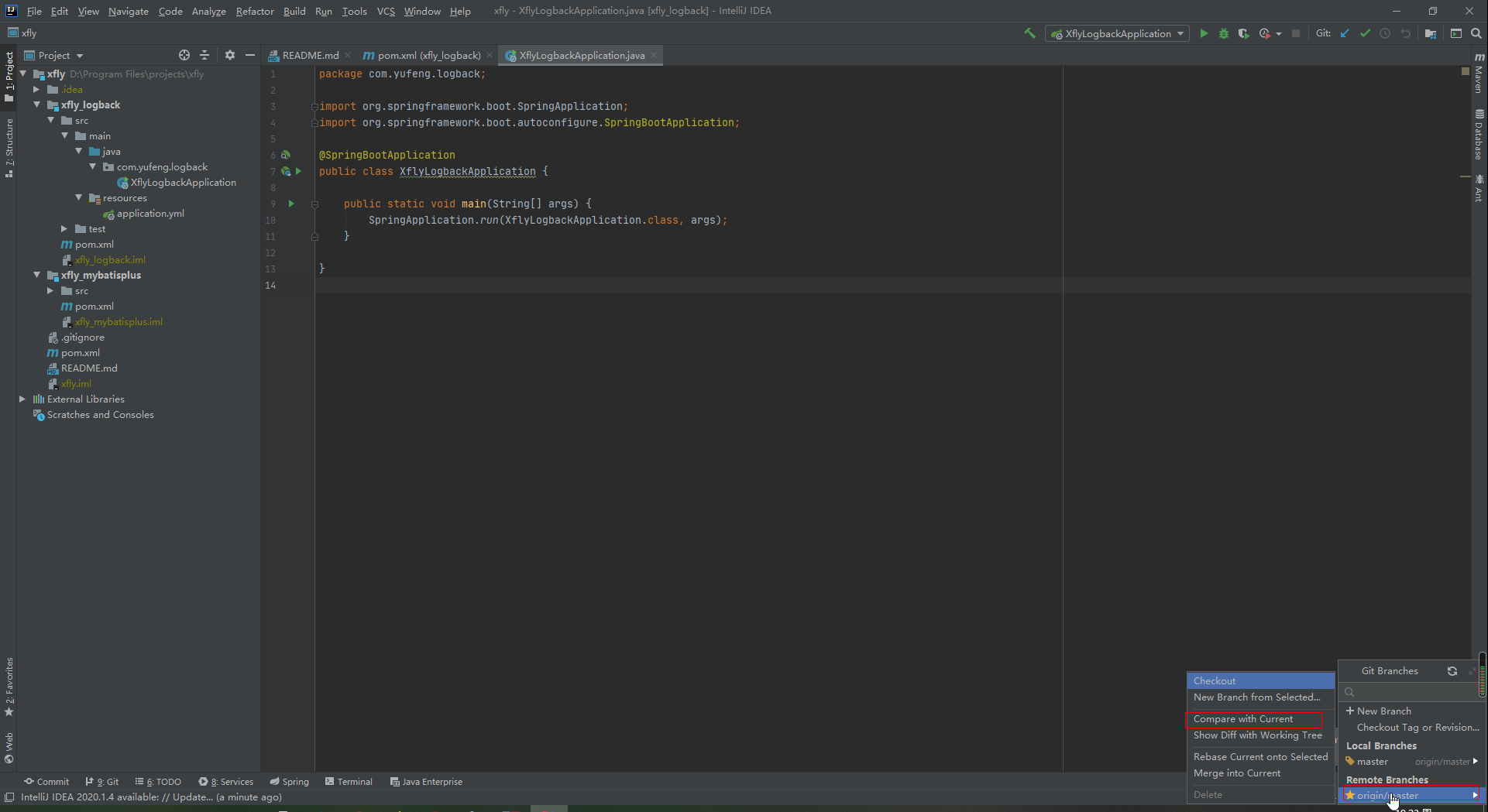 Idea上git代码比较合并_idea smart merge-CSDN博客