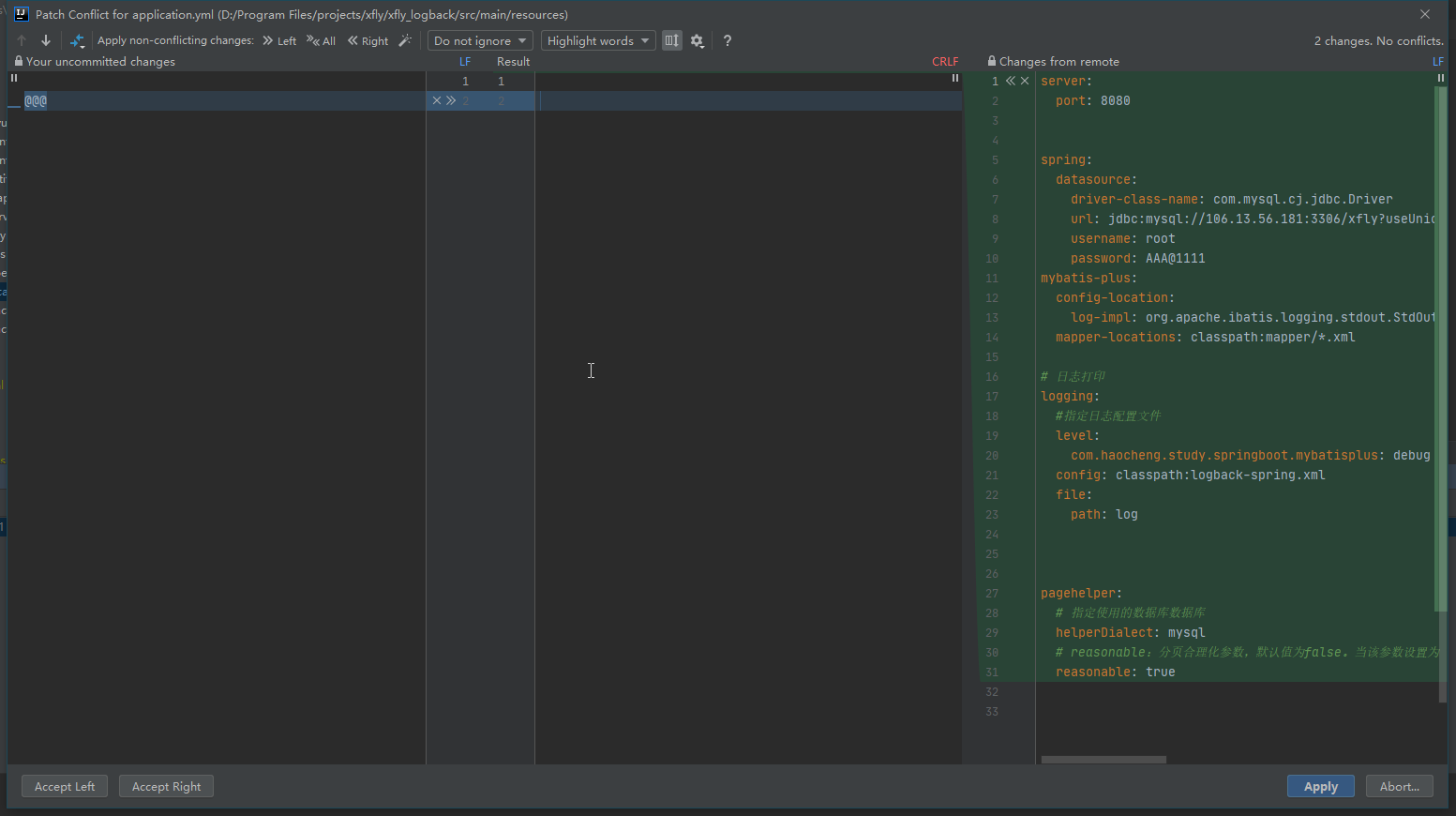 Idea上git代码比较合并_idea smart merge-CSDN博客