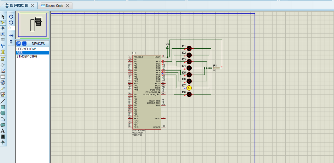 利用Proteus 8.9运行stm32最简单的跑马灯程序_proteus 走马灯_ii231的博客-CSDN博客