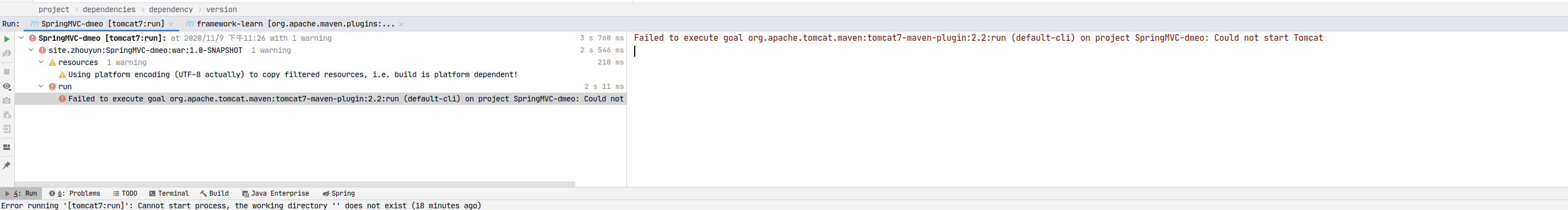 Failed To Execute Goal Org Apache Tomcat Maven Tomcat7 Maven Plugin 2 2 Run Default Cli On