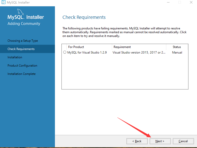 mysql-installer-community-8.0.22.0.msi的安装与配置及缺少环境配置_the requirement is still failing-CSDN博客