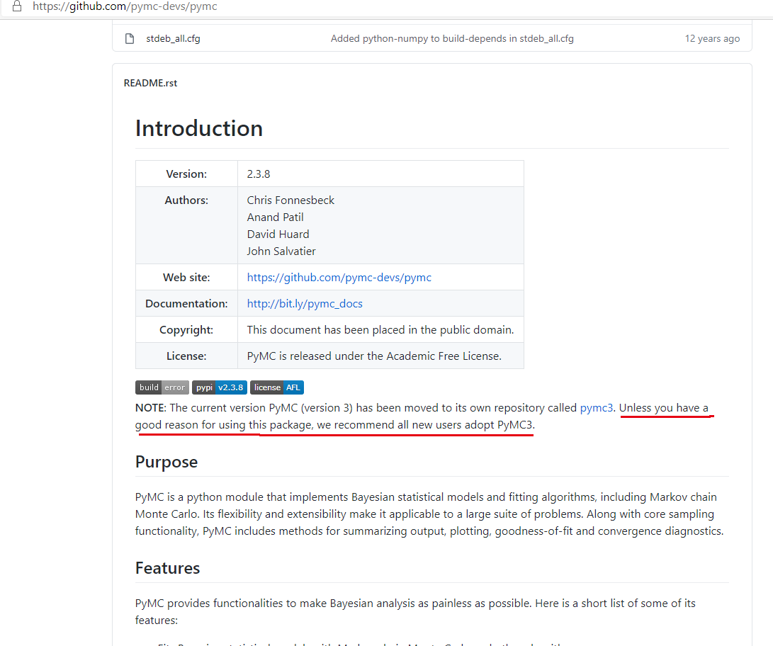 Installation and use of pymc and pymc3 - Programmer Sought
