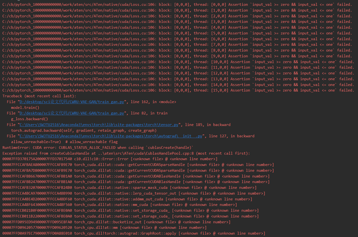 Runtimeerror Cuda Error Cublasstatusallocfailed When Calling `cublascreatehandle` Csdn博客 