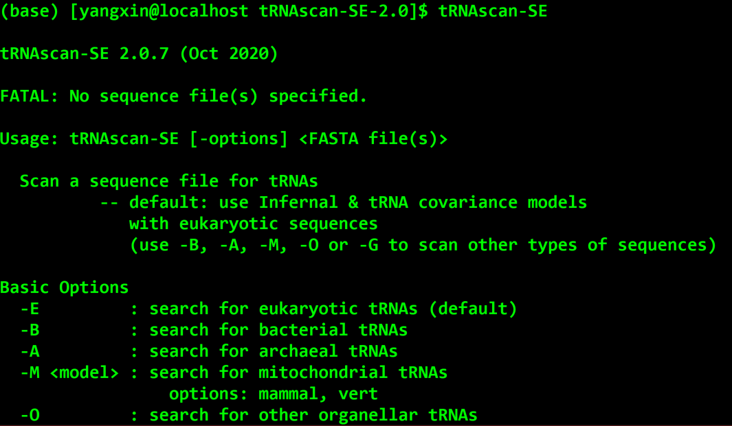 2020.11.12丨tRNAscan-SE-2.0最新安装流程_trnascan se v2.0.7-CSDN博客