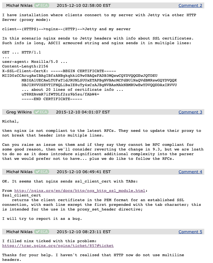 64 The HTTP header line [ssl-client-cert:12330x11] does not conform to ...