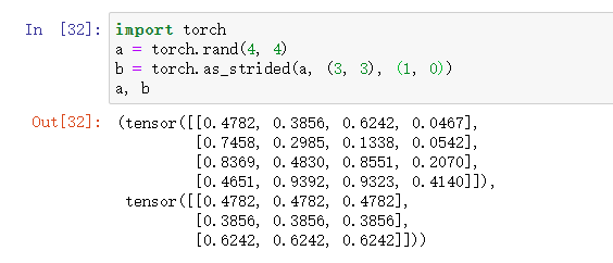 pytorch每日一学15(torch.as_strided())根据步长创建一个现有tensor的视图_pytorch at ...