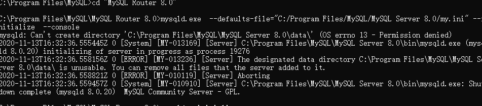 Mysql 80 解决忘记密码无法跳过错误 Mysqld Console Skip Grant Tables Shared 
