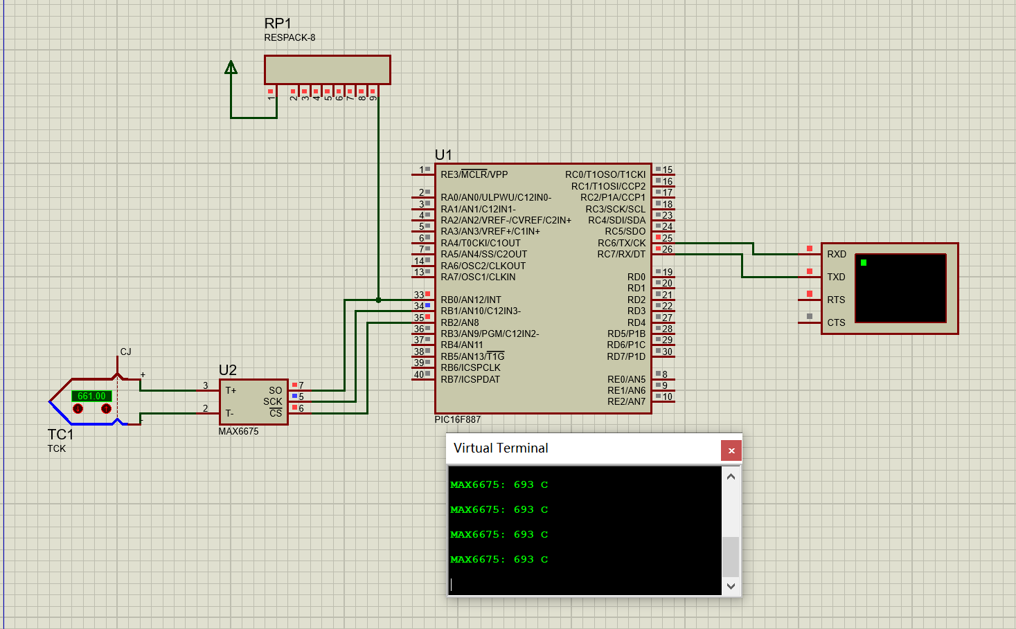 PIC16F887 单片机 MAX6675 proteus 基于热电偶的数显温度计 电子消毒柜控制电路设计_proteus max6675不工作-CSDN博客
