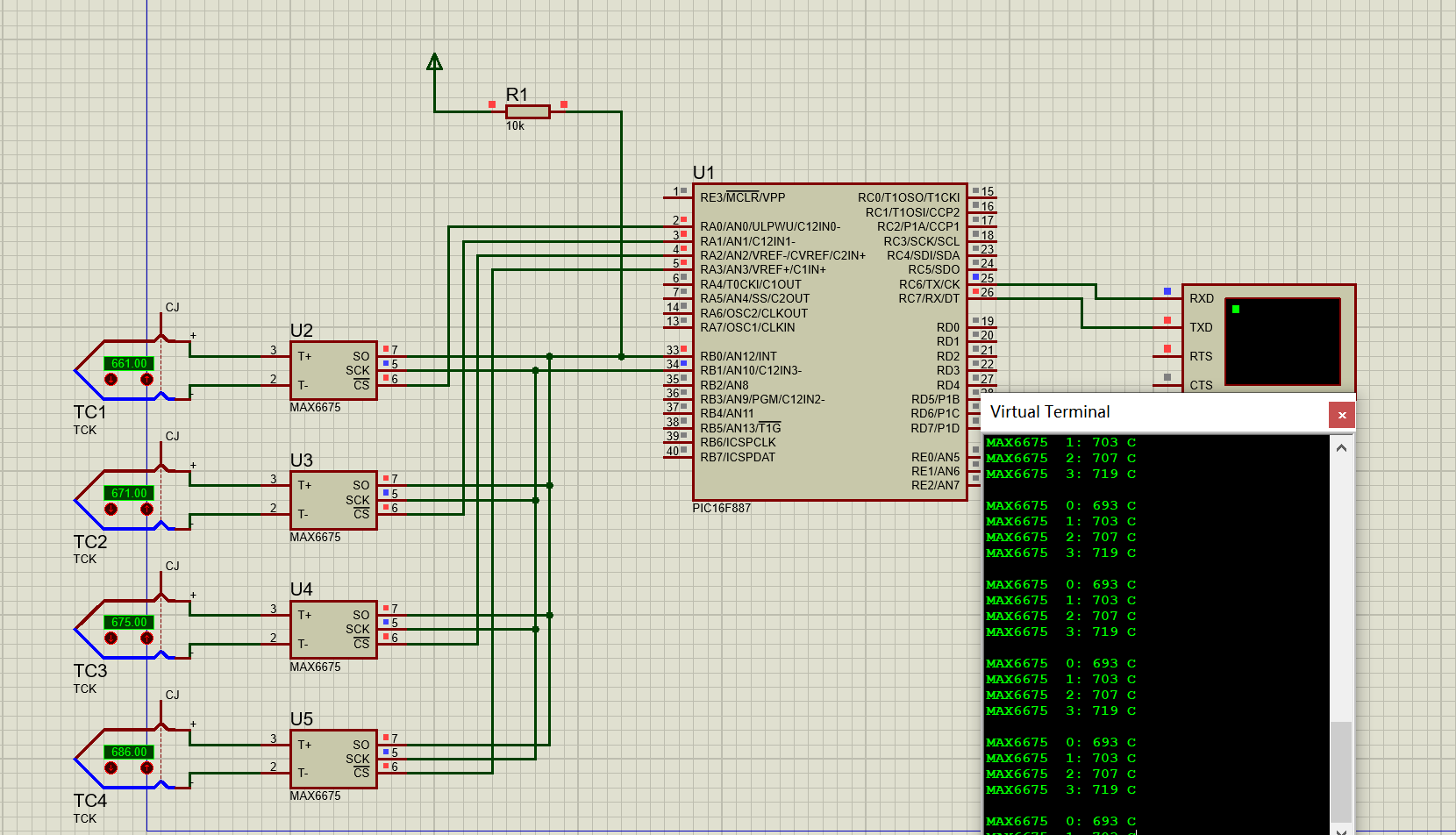 PIC16F887 单片机 MAX6675 proteus 基于热电偶的数显温度计 电子消毒柜控制电路设计_proteus max6675不工作-CSDN博客