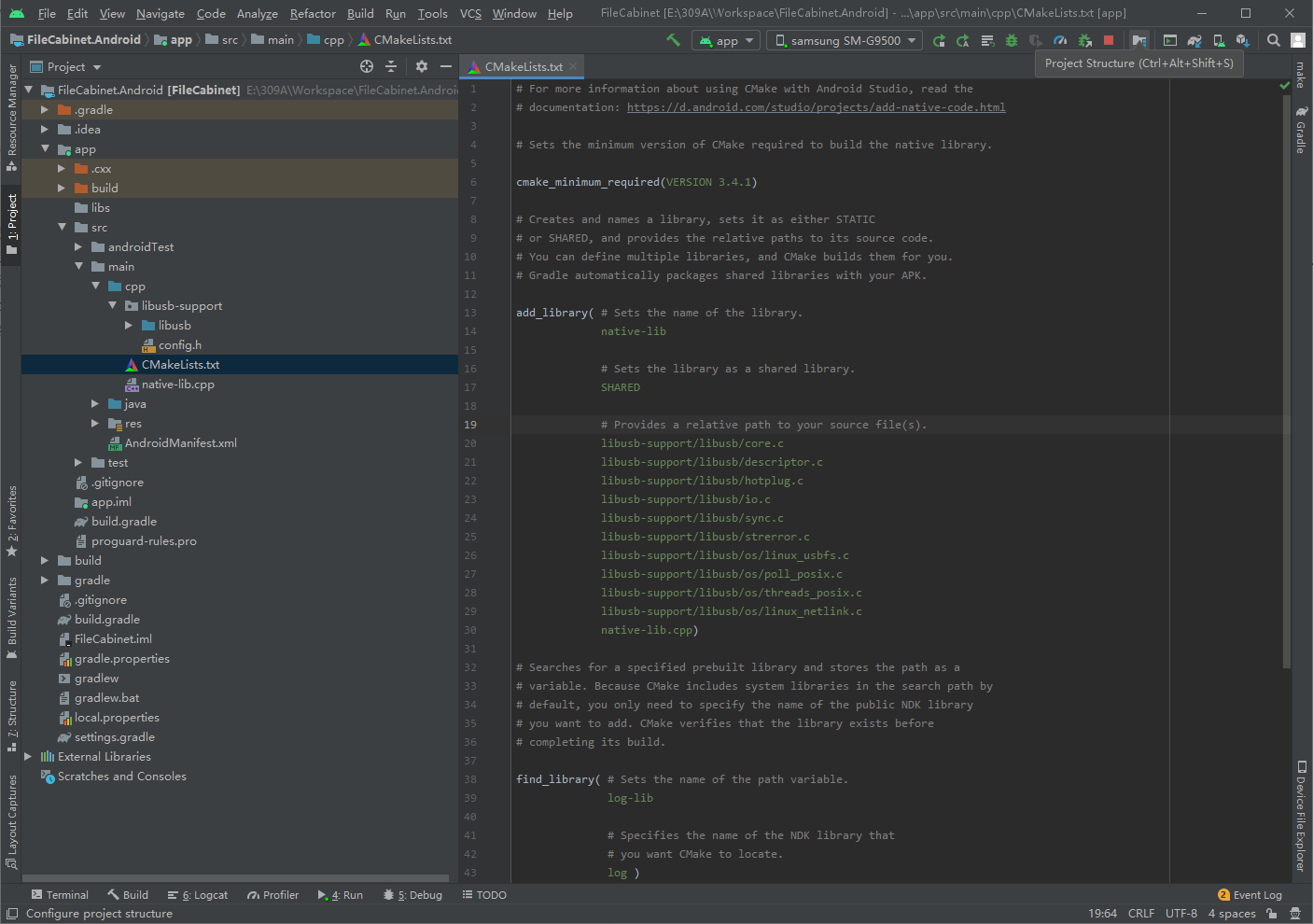 Android Studio uses libusb (Cmake) - Programmer Sought
