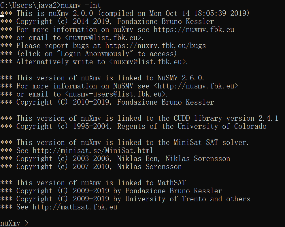 【nuXmv学习笔记】1：交互Shell和建模元素-CSDN博客