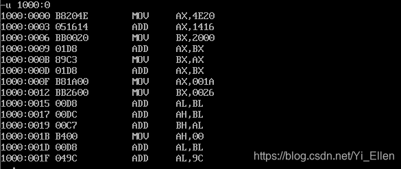 汇编——debug实验1使用debug将下面的程序段写入内存逐条执行 Csdn博客