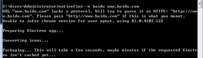 nativefier 異常問題記錄及解決方案--封裝網頁_packaging... this will take a few seconds, maybe m-CSDN博客