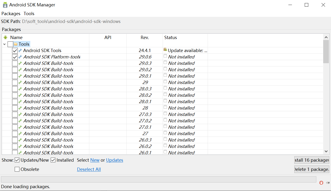 Android SDK Manager 只有一个SDK Tools的解决办法-CSDN博客