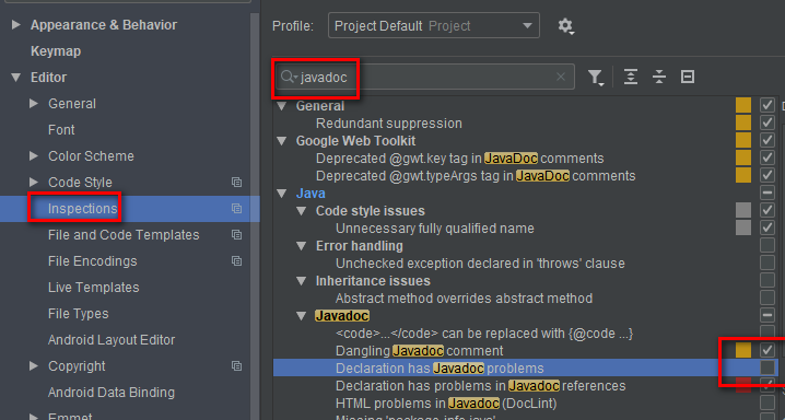 idea中 参数没有描述报错 @param XX tag description is missing错误，去除黄色警告_@param list' tag description is ...