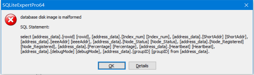 SQLite database disk image is malformed死亡错误及初恢复-CSDN博客