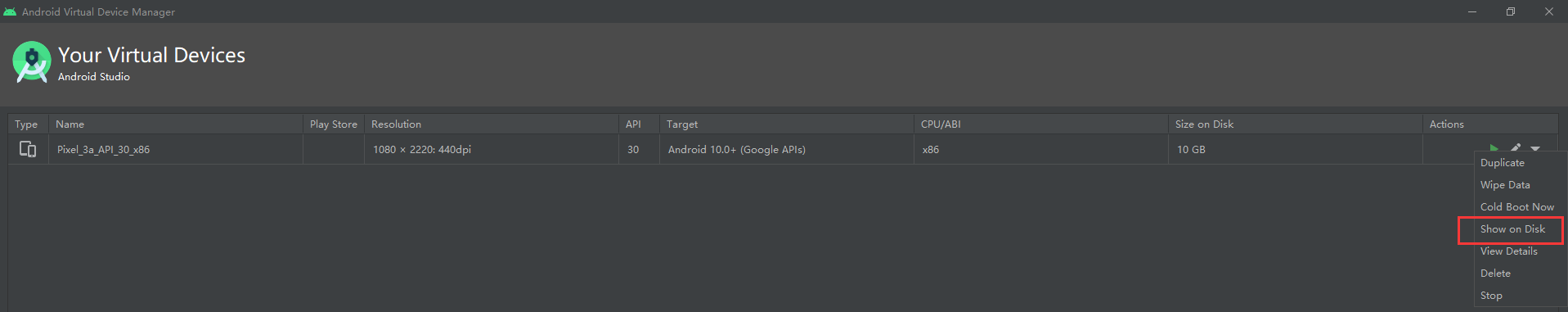 Android Studio 报错：AVD Pixel_3a_API_30_x86 is already running_error while waiting for device ...
