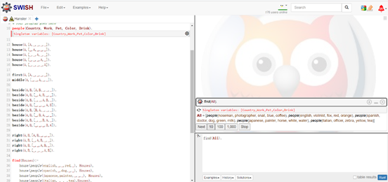 prolog应用：解决爱因斯坦“斑马”问题_斑马问题-CSDN博客