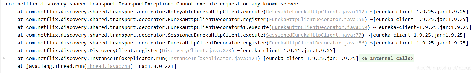 解决:transportexception Cannot Execute Request On Any Known Server Csdn博客 0549