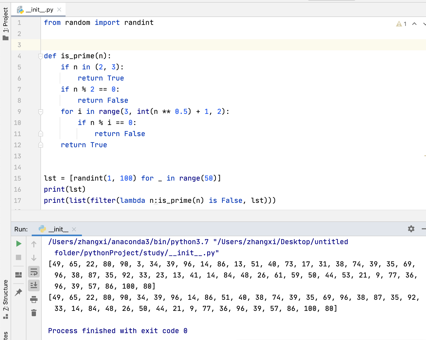 使用filter（）函数统计列表中的所有非素数（python程序设计实验6）（random）（lambda）（素数）_随机生成50个大小在1到 ...