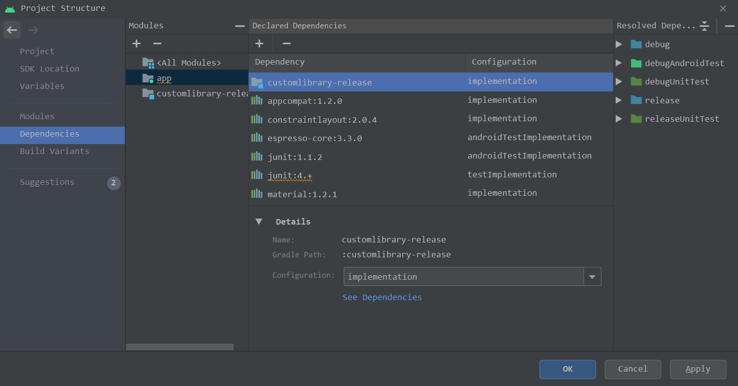 使用Android Studio创建AAR包，并在其它项目中引用_view,并且编译成aar包-CSDN博客