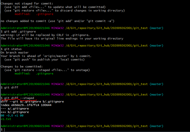 git操作---查看文件修改内容（modified状态和staged状态）_git 查看 stage的内容-CSDN博客