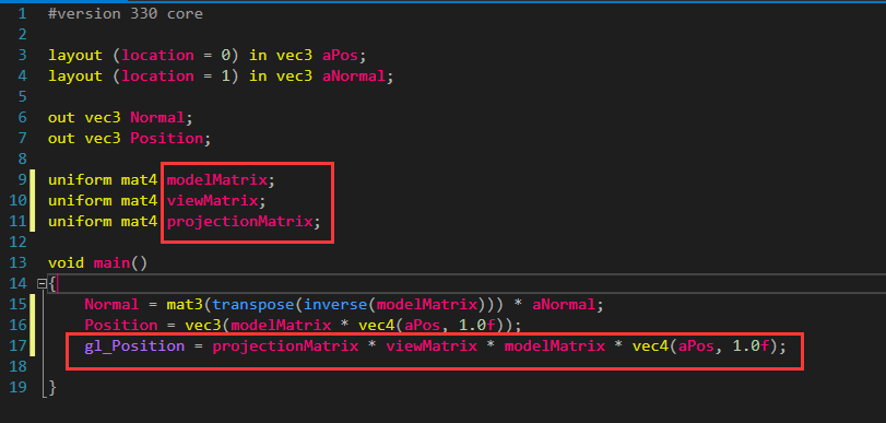 ModelMatrix、ModelViewMatrix、ProjectionMatrix、NormalMatrix模型矩阵、模型视图矩阵、投影矩阵、正规矩阵详解-CSDN博客