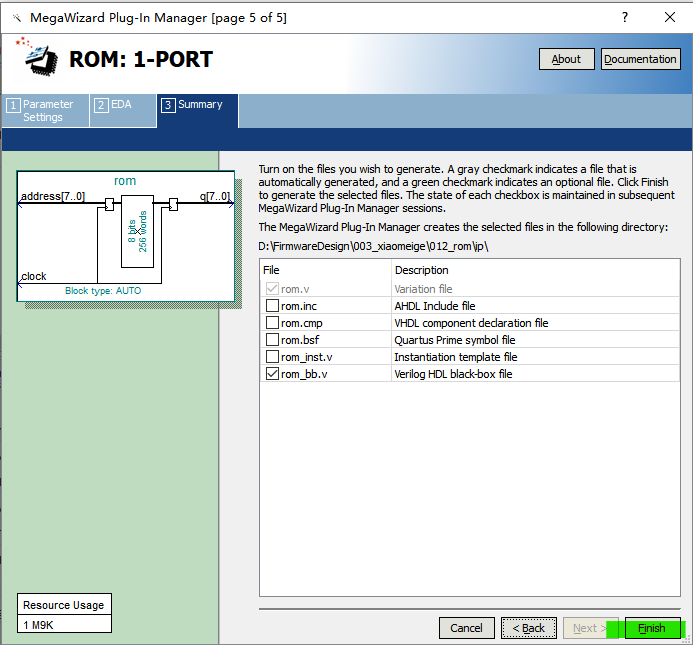 FPGA学习笔记_ROM核调用与调试_rom-1port在哪-CSDN博客