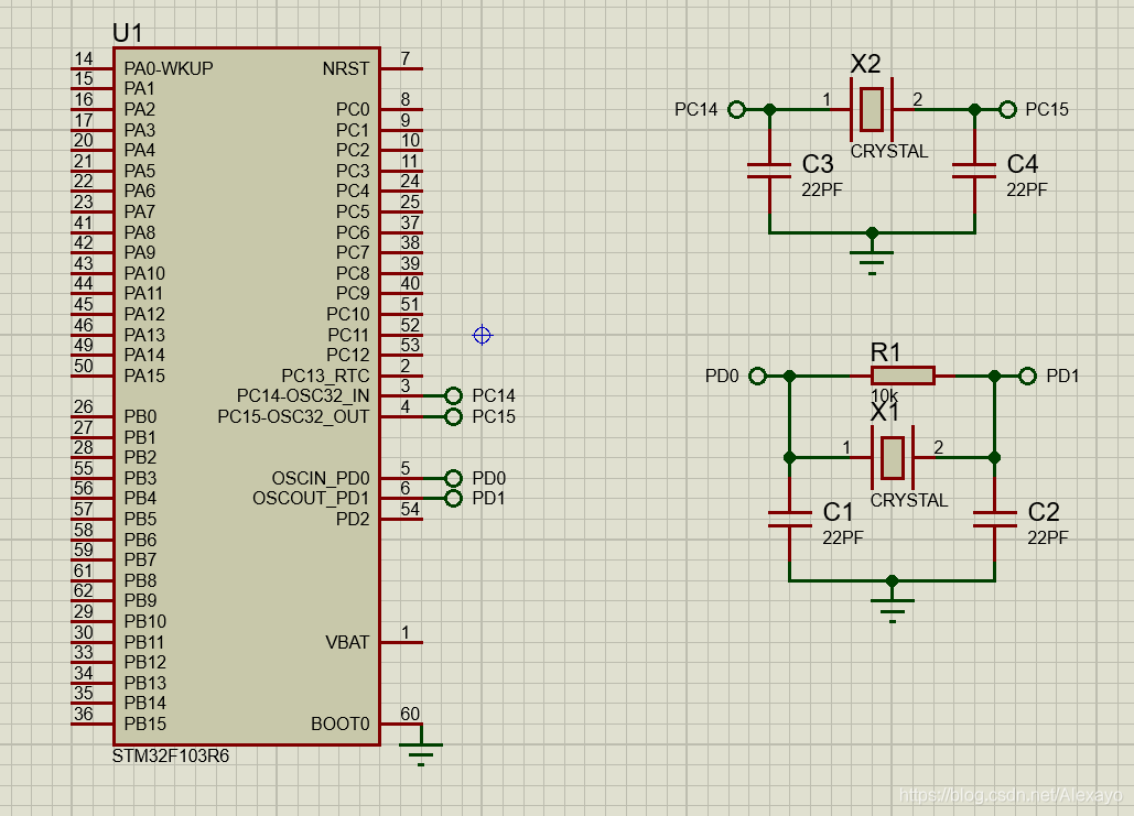 Proteus仿真stm32的实战步骤proteus Stm32 外部晶振 Csdn博客