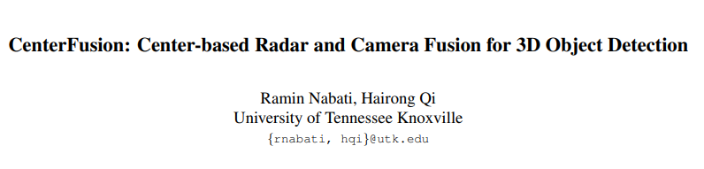 CenterFusion算法环境配置与demo运行 CenterFusion: Center-based Radar and Camera Fusion for 3D Object ...