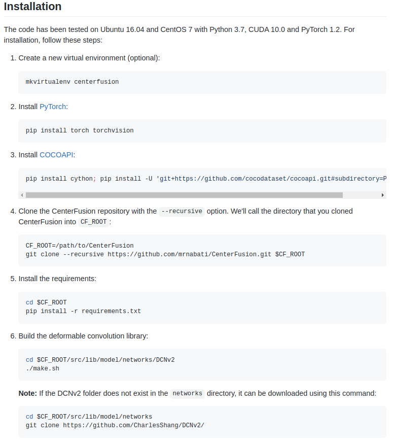 CenterFusion算法环境配置与demo运行 CenterFusion: Center-based Radar and Camera ...