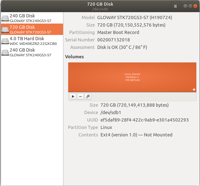 【Linux】Linux下挂载新硬盘（图形化使用Ubuntu自带Disks）_乌班图挂载硬盘到桌面-CSDN博客
