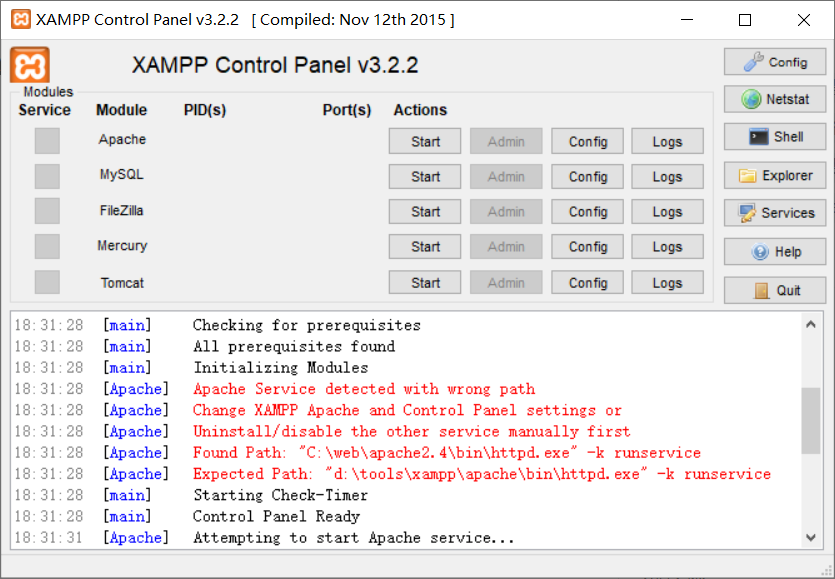 XAMPP Apache Attempting To Start Apache Service apache net Command xampp 