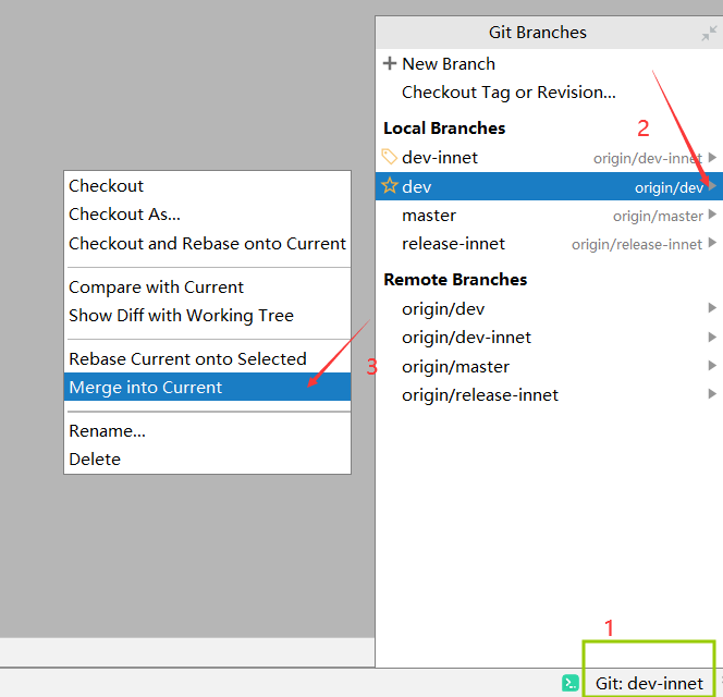 在idea中使用 git合并分支_idea git merge into current-CSDN博客