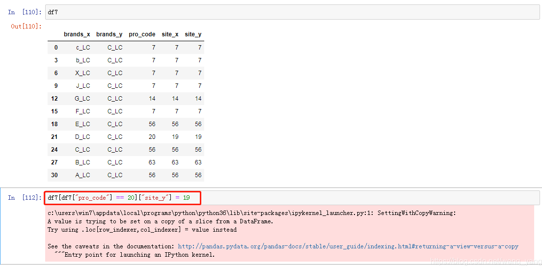 Dataframe 修改指定位置的值 提示 Settingwithcopywarning的解决办法 Dataframe直接修改列有警告 Csdn博客