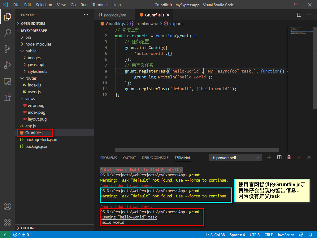 运行一个nodeJS + grunt程序_node npm grunt-CSDN博客