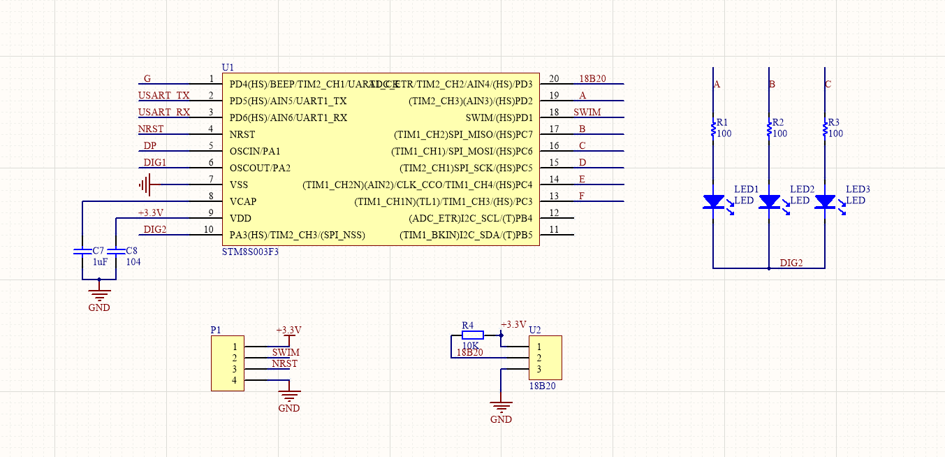 STM8S003F3P6采集DS18B20数码管显示 串口通讯_stm8s003f3p6烧录方法-CSDN博客