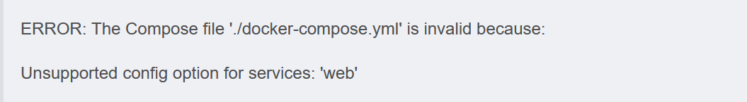 Docker Compose报错: Unsupported Config Option For Services 进行解决 Unsupported Config Option For