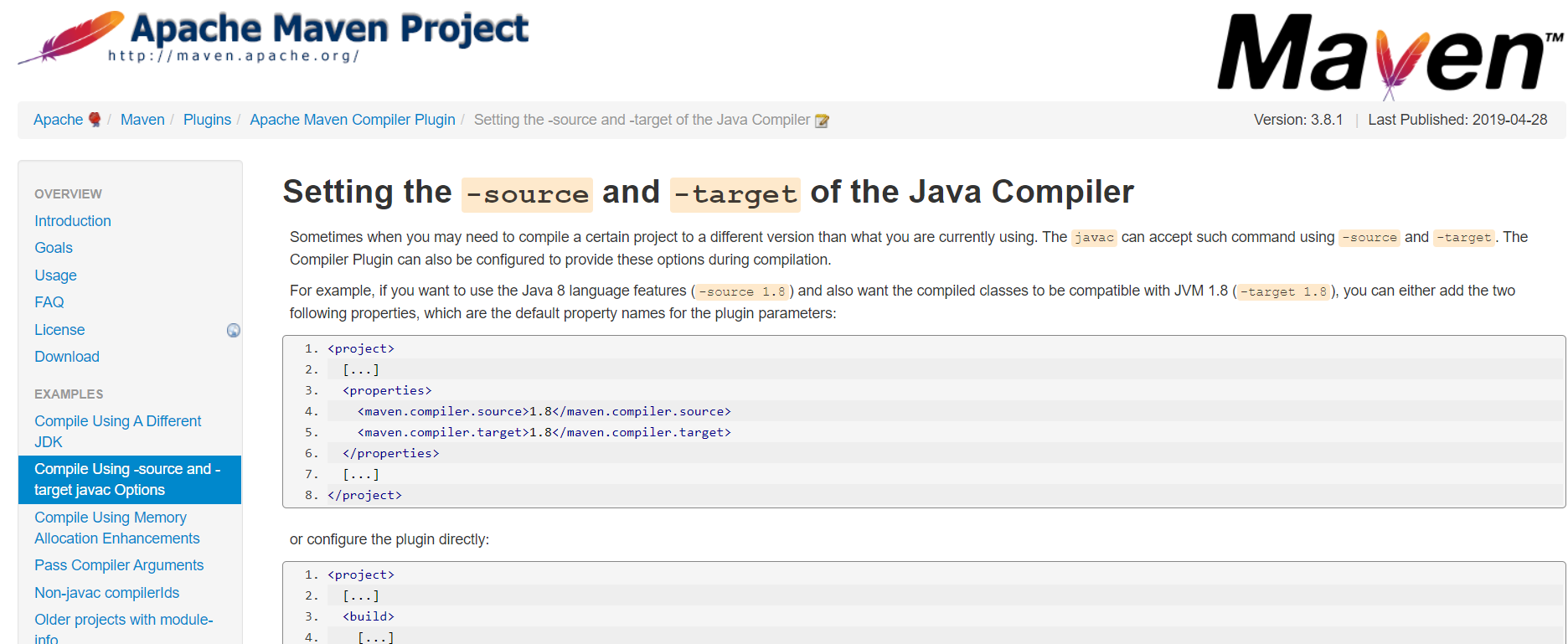 maven编译报错java -source,pom设置maven.compiler.source原理_pom 无法设置configuration中的source-CSDN博客