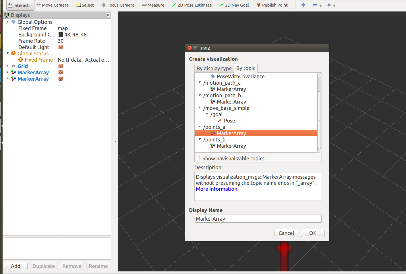 ROS Rviz 显示路径_rviz 使用2d navigoal之后没有生成路径-CSDN博客
