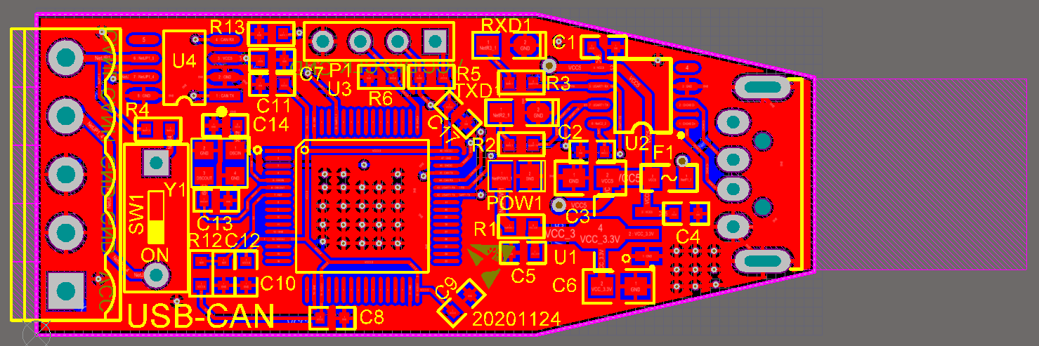 基于STM32的CAN转USB模块的PCB设计_can电路pcb设计-CSDN博客
